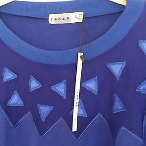 Rehab | Tops | Retro Royal Blue Triangle Patches On Mesh | Poshmark